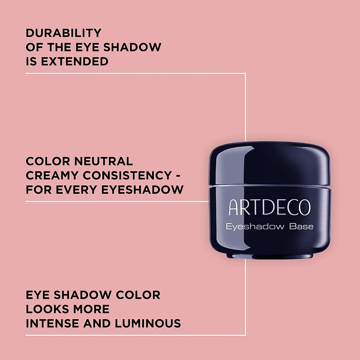 ARTDECO Eyeshadow Base - improves eye shadow staying power & prevents creasing - creamy consistency - neutral tones - shimmering - eyeshadows appear more intense - eye makeup - vegan - 0.16 Fl Oz