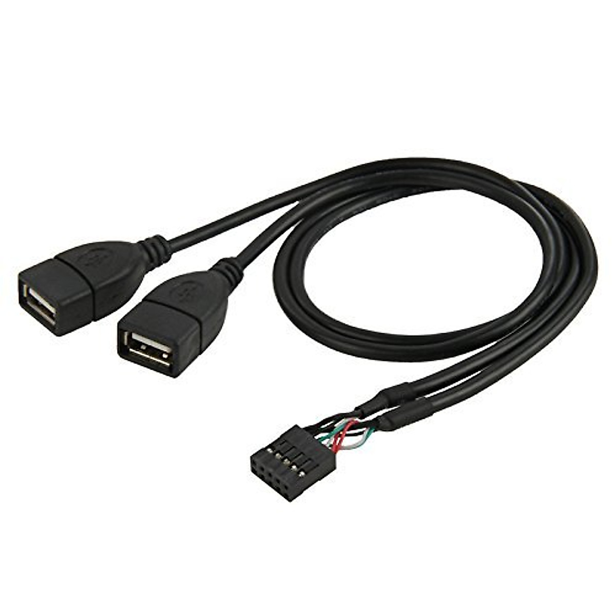 chenyang CY 50cm 9Pin 10Pin Motherboard Female Header to Dual USB 2.0 Adapter Cable