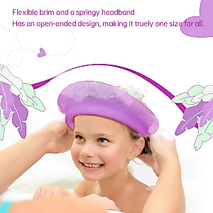 Kair Air Cushioned Bath Visor, Shower Cap For Kids, Hair Washing Hat For Toddlers Adults, Purple
