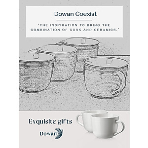 DOWAN Coffee Mug, 17 Oz Soup Mugs with Handle, Wide Large Coffee Mugs for Latte, Cappuccino, Tea, White Coffee Mugs Dishwasher & Microwave Safe, Set of 2, Wedding Gift