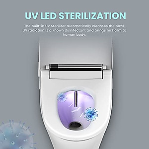 VOVO VB-4000SE Electric Smart Bidet Toilet Seat with Dryer, Heated Toilet Seat, Warm Water, Deodorization, LED, Full Stainless-steel Nozzle - White, Elongated