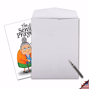 NobleWorks - 1 Humorous Birthday XL Greeting Card w/Envelope 8.5 x 11 Inch - Funny Sympathy Old Lady With A Birthday Prayer Guide for the Senile - Happy Bday Card - Senility Prayer J9046BDG