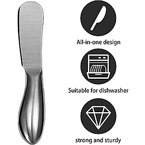 GUZE-US Butter Knife (4 PCS), Stainless Steel Cheese Spreader, Butter Spreader Knives Set, Used for Cheese, Cold Butter, Jam, Pastry and Other Kitchen Daily Spreader Knife