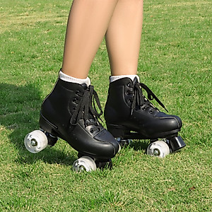 Roller Skates for Men and Women,Derby Roller Skates Professional Outdoor Indoor, Adjustable Four Wheel Senior Roller Skates(Women's 11 / Men's 10)