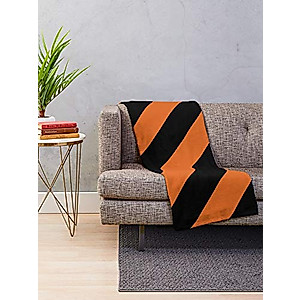 Princeton New Jersey Black & Orange Team Color Stripes Cute Pattern Print Sherpa Fleece Blanket Super Soft Blankets & Throws for Couch Warm Plush Throw Blanket Chair Sofa Fuzzy Cozy Blanket - Customi