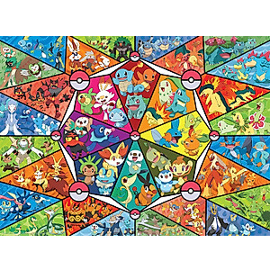 Buffalo Games - Pokémon - Stained Glass Starters - 1000 Piece Jigsaw Puzzle for Adults Challenging Puzzle Perfect for Game Nights