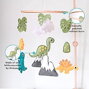 Vlokup Dinosaur Baby Crib Mobile, Dino Baby Mobile, Neutral Nursery Mobile Decoration for Pack N Play, for Baby Boy & Girl