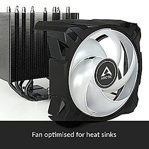 ARCTIC Freezer i35 A-RGB - Single Tower CPU Cooler with A-RGB, Intel Specific, Pressure Optimized 120 mm P-Fan, 200–1700 RPM, 4 Heat Pipes, incl. MX-5 Thermal Paste - Black