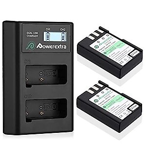 Powerextra 2 x EN-EL9 Battery & Charger with LCD Display Compatible with Nikon D40 D40x D60 D3000 D5000 Cameras