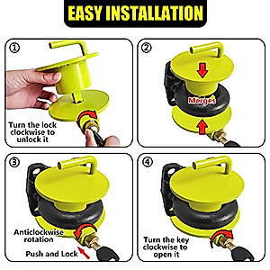 KAYCENTOP Lunette Eye Lock Tow Ring Lock for 2-1/2 to 3 Inch Lunette Eyes, Bright Green