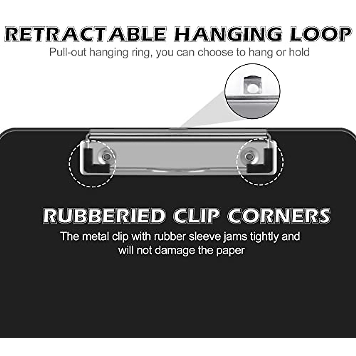 Clipboards, HERKKA 25 Pack Plastic Office Clipboards, Black Color Plastic Clipboards, Low Profile Clip Standard A4 Letter Size, Size 12.5 x 9 Inch