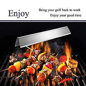 Boloda 13 1/4" Heat Deflector and 17.5" Flavorizer Bars Replacement for Weber 7620 7622, Genesis 300 Series E310 E330 S310 S320 EP/CEP-310 EP/CEP-320 EP/CEP-330 with Front Control Knobs 2011 & Newer