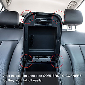 JDMCAR Compatible with Toyota Tacoma Accessories 2016-2022 2023 Center Console Armrest Cover,Customized Black Neoprene Center Console Protector