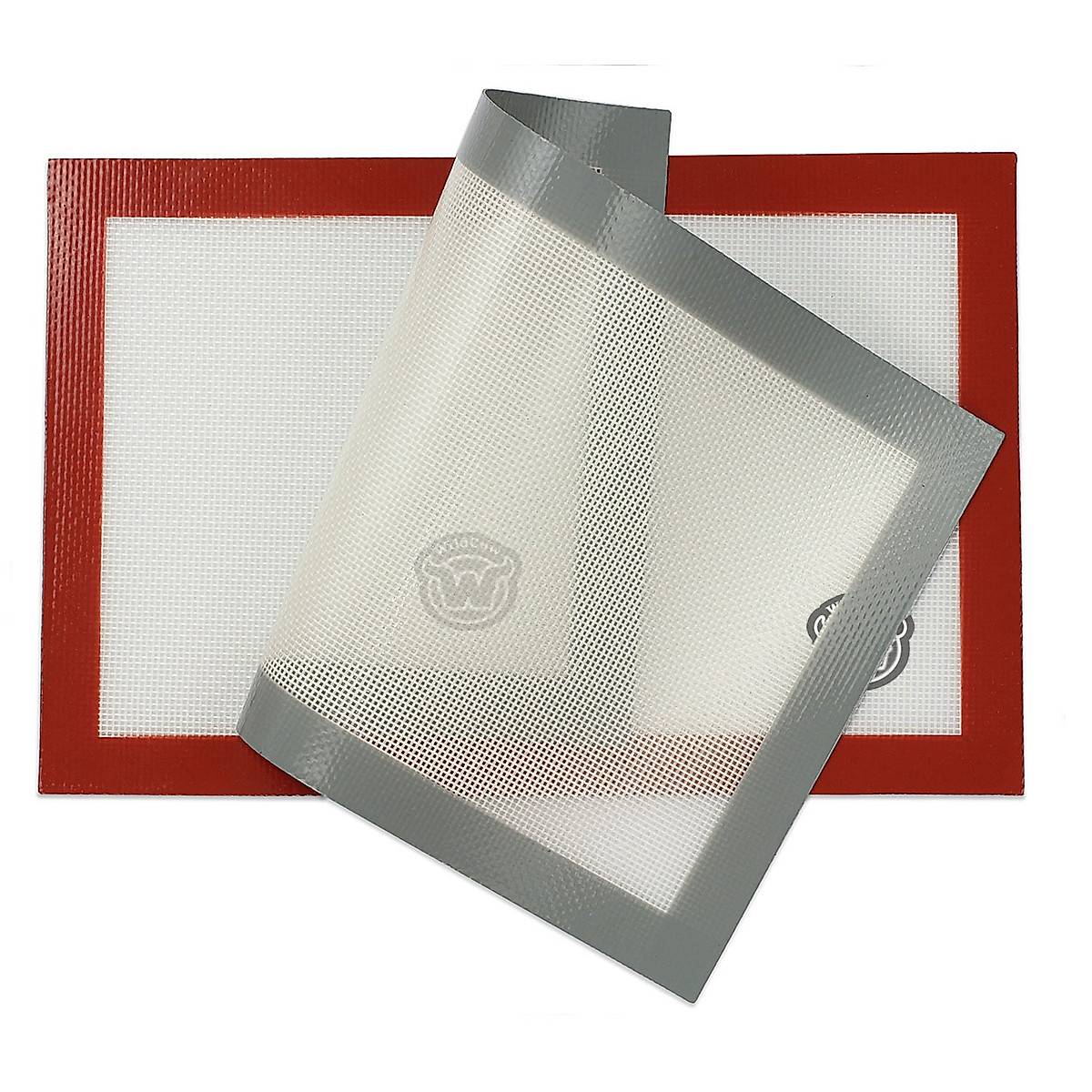 WildCow Silicone Baking Mats Quarter Sheet Toaster Oven Pan Liner Small, Set of 2 (Thick 11 3/4” x 8 1/4"), Nonstick Reusable Cooking Mats