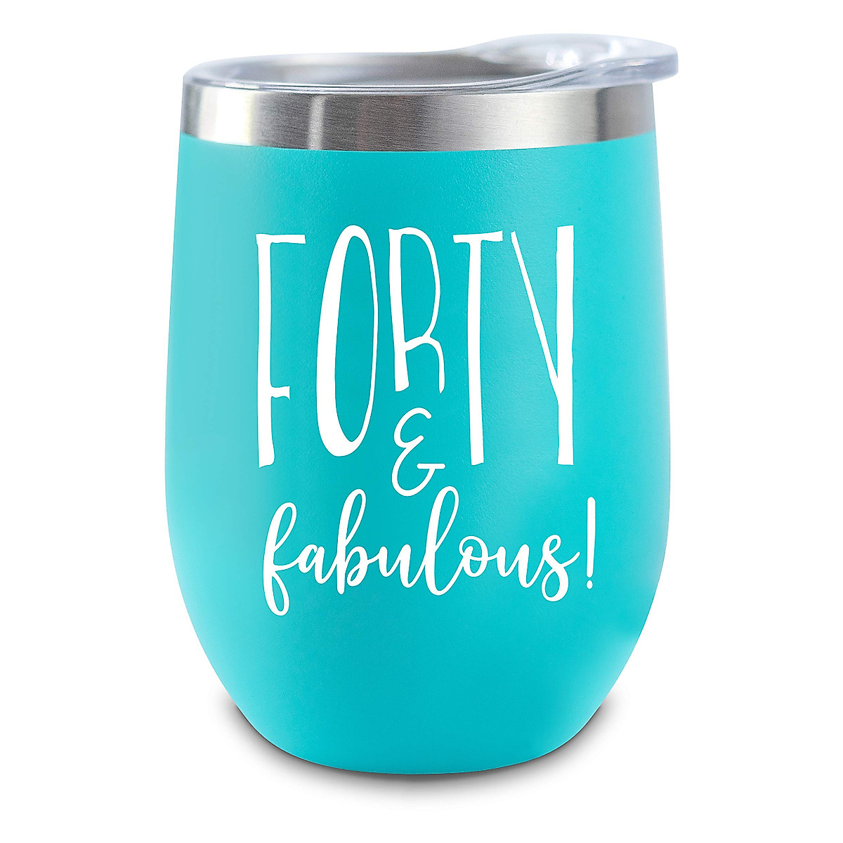 40th Birthday Gifts for Women – 40 and Fabulous Wine Tumbler - 40th Birthday Decorations for Women – 40th Birthday Wine Glass – 40th Birthday Cup