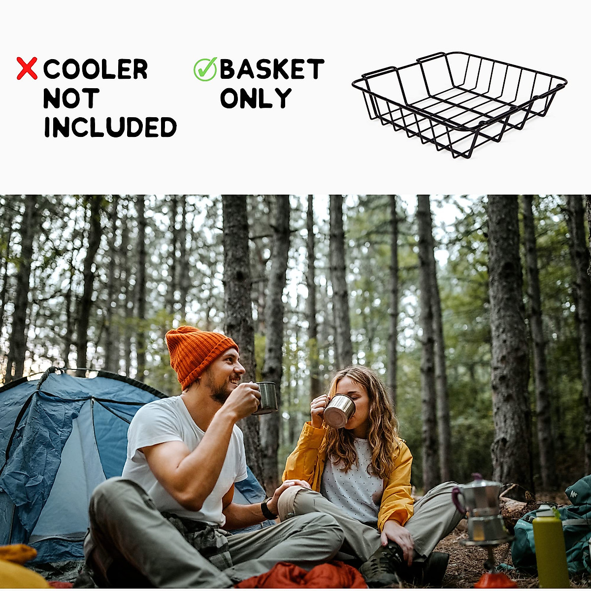 Cooler Basket for RTIC 65 Qt - Dry Goods Wire Rack for 65 Qt RTIC Cooler - Compatible with RTIC Dividers, Inserts, Straps, Tie Down Kits, Locks, and Other RTIC Cooler Accessories