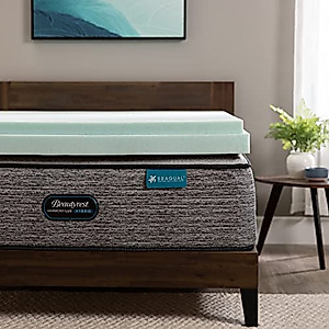 Beautyrest Thermagel Deluxe Cooling Pressure-Relieving Memory Foam Mattress Topper, Queen, 3-Inch, Blue