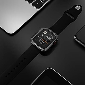 Recoppa Rugged Apple Watch Case 42mm Series 3/2/1 with Screen Protector, Durable Military Grade Quattro Pro Series Drop-Proof Protective Cover Full Coverage Shock-Proof Bumper for Men iWatch(Black)