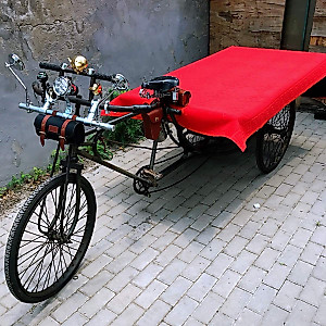 UNISTRENGH Vintage Bike Saddle Bike Seat Leather City Bike Saddle Spring-Loaded Touring Saddle Spring Saddle with Upgrade 4 Springs, with Clamp and Rivet (Black)