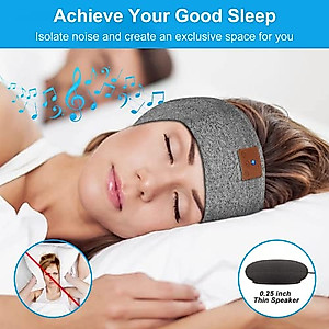 BULYPAZY Sleep Headphones, 2023 Bluetooth Headband Headphones with HD Speakers and Mic Perfect for Side Sleepers Sleeping Calling Jogging Yoga Workout Gift Ideas-Unisex (HF012-Gray)