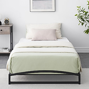 IDEALHOUSE Twin Bed Frame Low Profile, 6 Inches Black Metal Twin Size Platform Bed Frame, Mattress Foundation, No Box Spring Needed