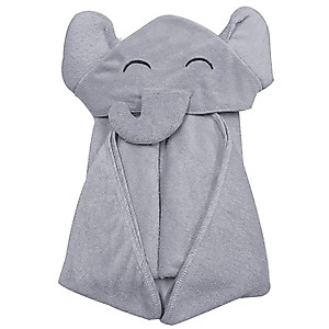YOYOO Premium Baby Bath Towel – Viscose Derived from Bamboo, Baby Hooded Towels - Newborn Essential Cute Grey Little Elephant -Perfect Baby Registry Gifts for Boy Girl