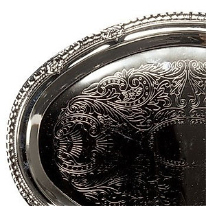 Decorative trays - Nickel Plated - (Set of 4 Oval Shaped trays)