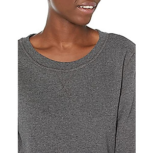Amazon Essentials Women's Fleece Crewneck Sweatshirt (Available in Plus Size), Charcoal Heather, Large