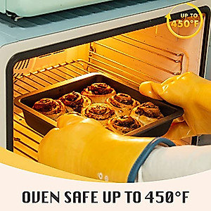 HONGBAKE Nonstick Baking Pans Set, Bakeware Sets of 6,Professional Baking Sheet Set for Loaf, Muffin, Cookie,Heavy-duty Carbon Steel - Grey