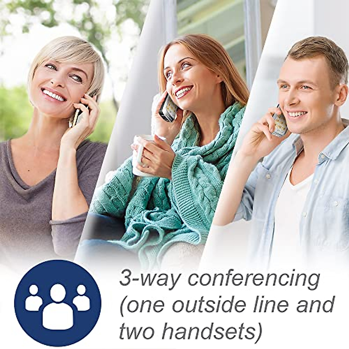 VTech VG208-2 DECT 6.0 2-Handsets Corded/Cordless Phone for Home with Answering Machine, Call Blocking, Caller ID, Large Backlit Display, Duplex Speakerphone, Intercom, Line-Power