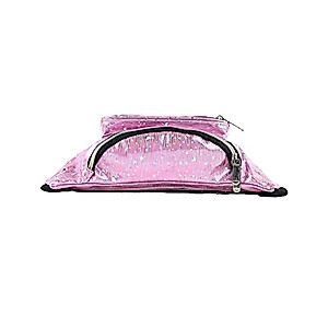 Holographic 80s 90S Rave Pink Stars Fanny Pack for festival women, Girl Cute Fashion Waist Bag Belt Bags-Pink Stars