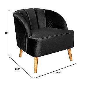 Christopher Knight Home Amaia Modern Velvet Club Chair, Black / Walnut