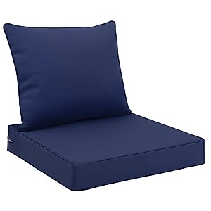 Favoyard Outdoor Seat Cushion Set 19 x 19 Inch Waterproof & Fade Resistant Patio Furniture Cushions with Removable Cover Deep Seat & Back Cushion with Handle and Adjustable Straps for Chair Sofa Couch