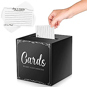 60 Pieces Share a Memory Card for Memorial Goodbye Party Decorations Funeral Memory Cards with a Card Box Funeral Memory Box for Funeral Farewell Remembrance Party Favors and Supplies
