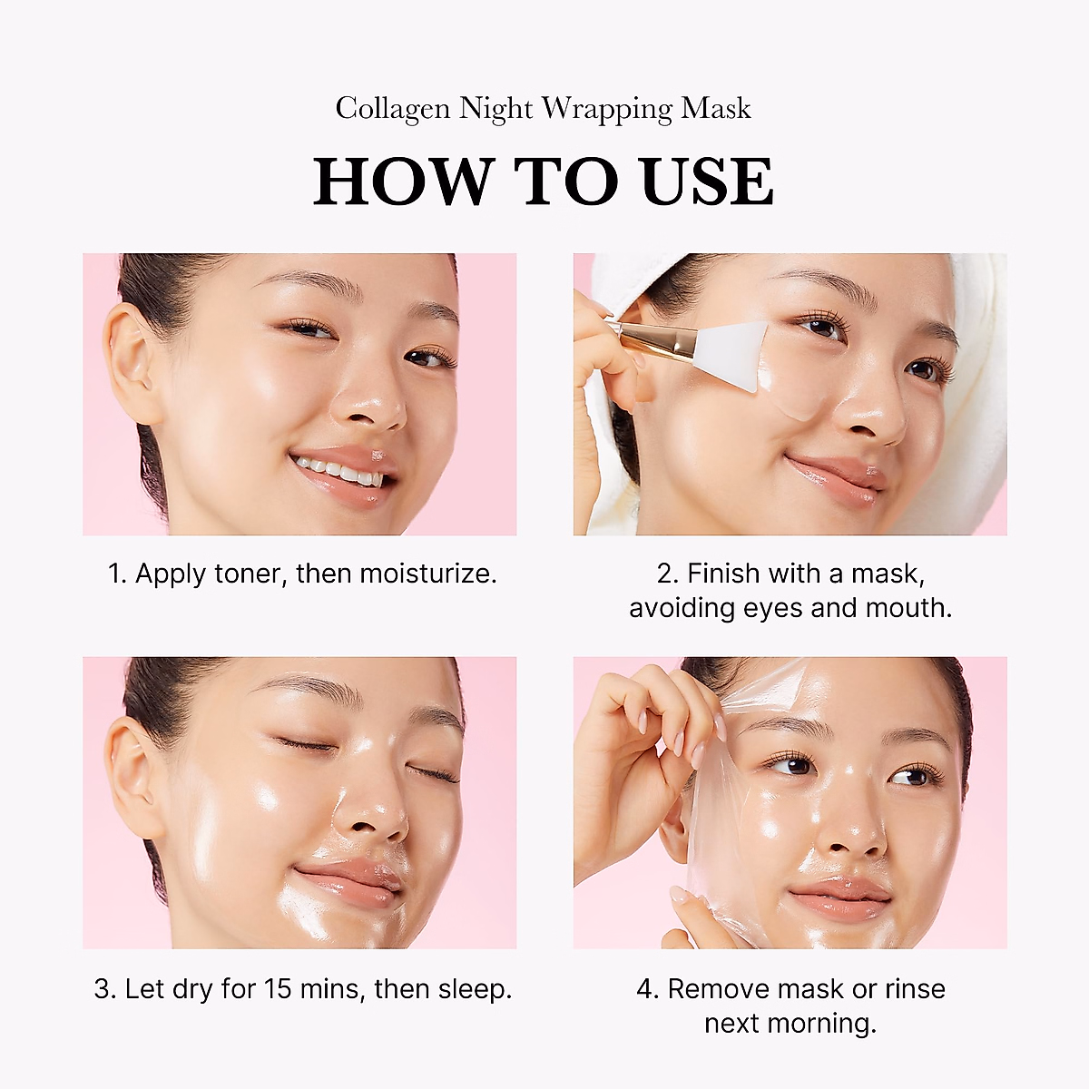 medicube Collagen Overnight Wrapping Peel Off Facial Mask Pack - Elasticity & Hydration Care, Reduces Sagging & Dullness - Hydrolyzed Collagen For Glowing Skin - Korean Skin Care, 2.53 fl.oz