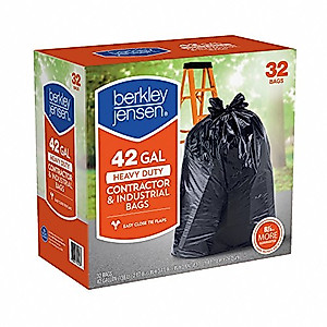 Berkley Jensen 3mil Heavy Duty Contractor & Industrial Use Bags, 42-gal. Capacity, 32 ct.