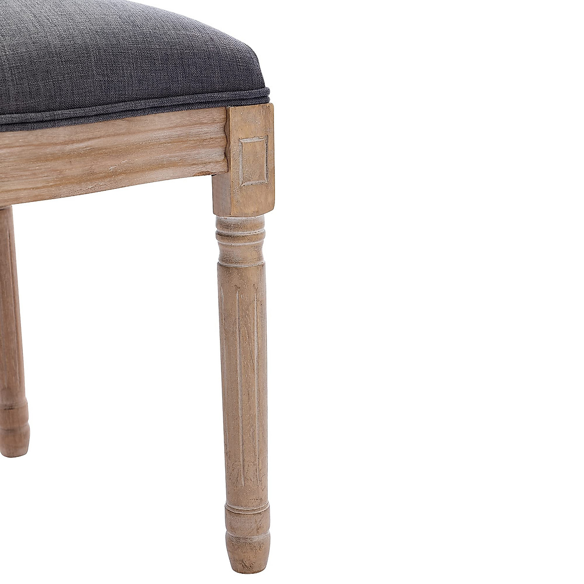 Dining Chair Kitchen Chairs Set of 2 Modern Dining Room Side Chairs Fabric Cushion Seat(Dark Grey)