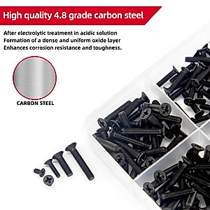 SAHHIVRM 860 PCS Small Computer Screws Assortment Kit, Black Tiny Eyeglass Screws M1.2 M1.4 M1.7 M2 M2.5 M3, PC & Laptop SSD Hard Drive CPU Cooler Screw, M.2 Electronic Screw Set.