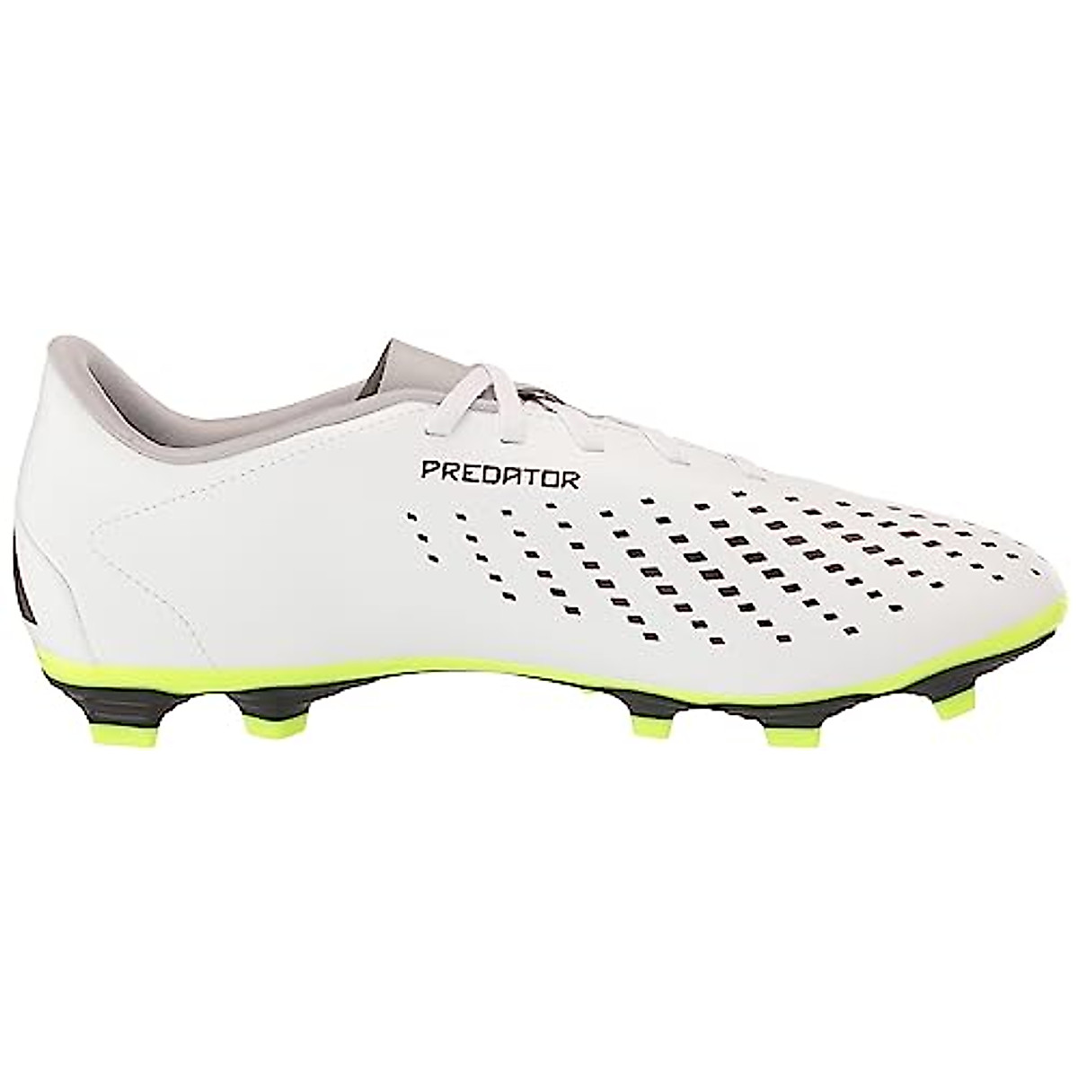 adidas Unisex Predator Accuracy.4 Firm Ground Sneaker, White/Core Black/Lucid Lemon, 10.5 US Men