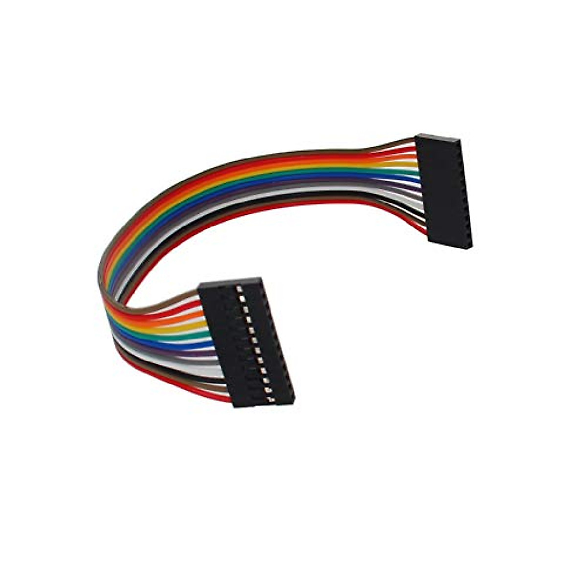 Fielect Female to Female 12P Jumper Wire 2.54mm Pitch Ribbon Cable Breadboard DIY 20cm Long 5pcs