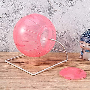 POPETPOP Hamster Exercise Ball,4-in-1 Multifunctional Hamster Running Ball-Hamster Mini Ball for Dwarf Hamster,Mouse,Syrian Hamster Small Animal-Pink