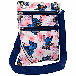Disney Passport Crossbody Bag Stitch All Over Print (Blue Pink)