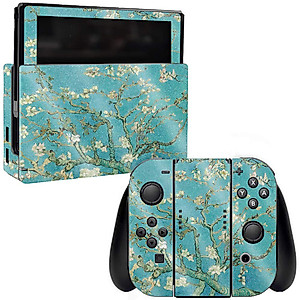 MightySkins Glossy Glitter Skin for Nintendo Switch - Almond Blossom | Protective, Durable High-Gloss Glitter Finish | Easy to Apply, Remove, and Change Styles | Made in The USA