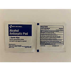 First Aid Only 12-110 Alcohol Wipes, Individually Wrapped, 100 Per Box
