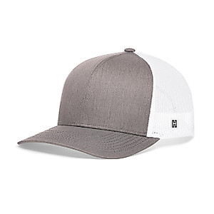 HAKA Trucker Hat for Men & Women, Blank Mesh Snapback Adjustable Baseball Cap (Gray & White)