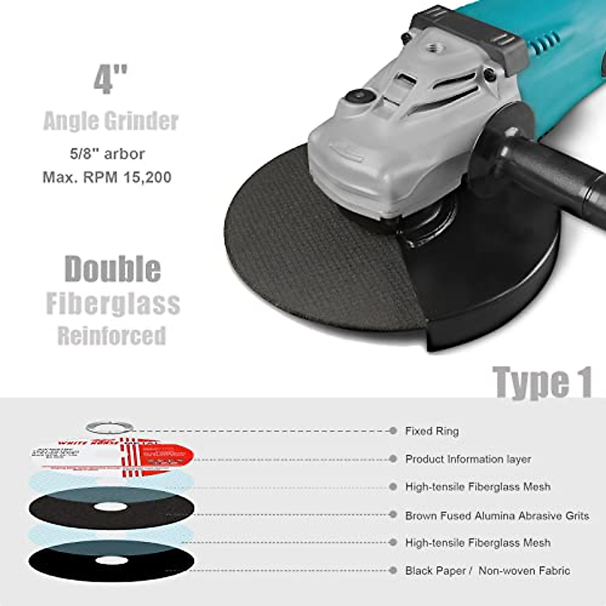 TRAMULL Ultra Thin Cut Off Wheel 4'' x .04'' x 5/8'' for Metal and Stainless Steel Cutting, Type 1, Angle Grinder Uses (12 PCS)