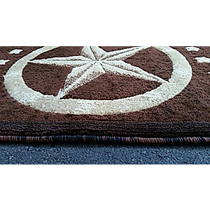 Texas Star Door Mat Area Rug Dark Brown Carpet King Americana Design #5457 (2ft.x3ft.)