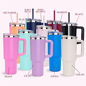 Mothers Day Gifts for Grandma, Personalized Grandma's Garden 40 Oz Tumbler with Birth Flowers, Nana's Tumbler 10 Colors - Up to 6 Flowers, Engraved Stainless Steel Travel Mug with Handle and Straw