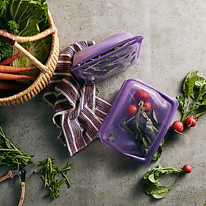 Stasher Silicone Reusable Storage Bag, Stand-Up Mega (Aqua) | Food Meal Prep Storage Container | Lunch, Travel, Makeup, Gym Bag | Freezer, Oven, Microwave, Dishwasher Safe, Leakproof