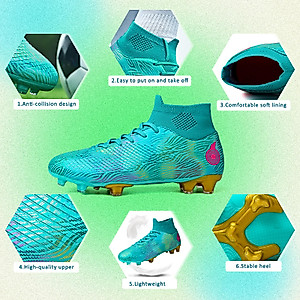 Soccer Cleats Mens Football Cleats Women Tacos de Futbol para Hombre tachones Futbol Soccer para Hombre para Hombres Outdoor Soccer Shoes High Top Cleats Men Football Boots Professional Spikes AG/FG